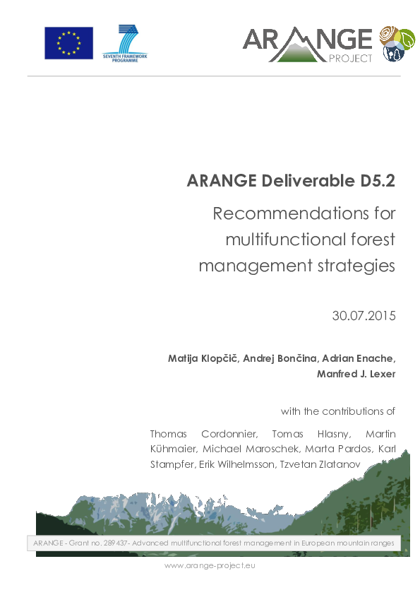 (PDF) ARANGE Deliverable D5.2 Recommendations for multifunctional ...