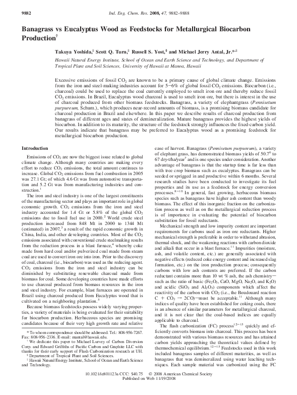 (PDF) Banagrass vs Eucalyptus Wood as Feedstocks for Metallurgical ...