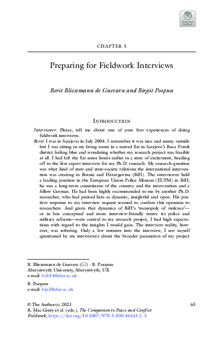 (PDF) Preparing for Fieldwork Interviews