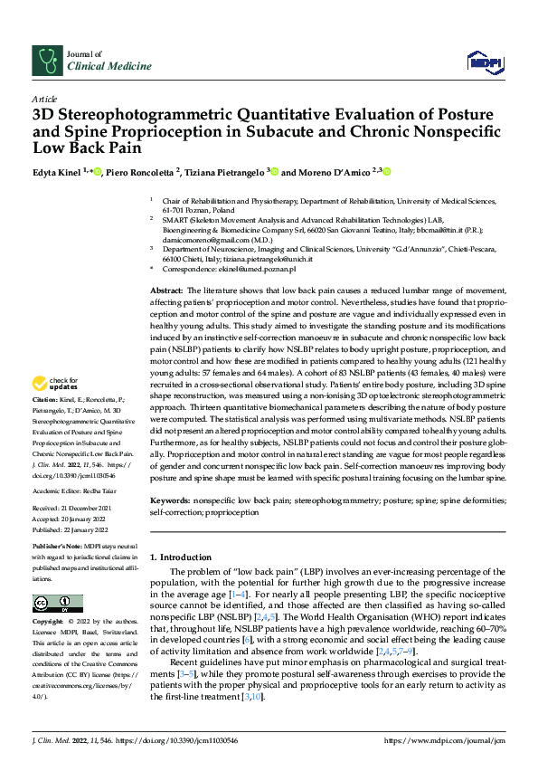 (PDF) 3D Stereophotogrammetric Quantitative Evaluation of Posture and ...