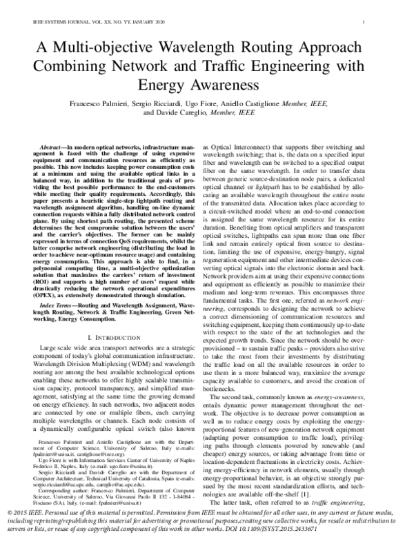 (PDF) A Multiobjective Wavelength Routing Approach Combining Network and Traffic Engineering ...
