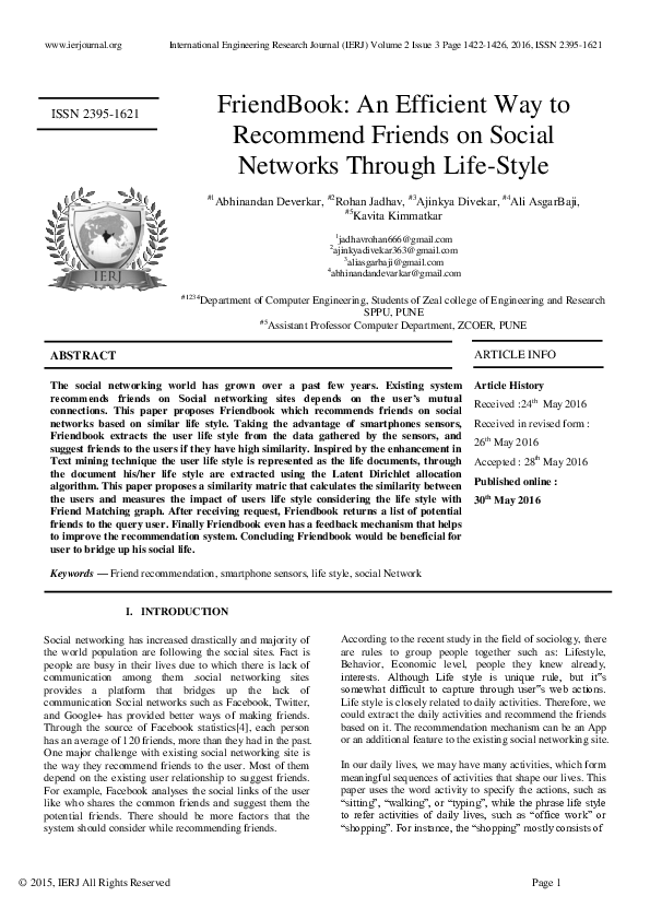 (PDF) FriendBook: An Efficient Way to Recommend Friends on Social ...