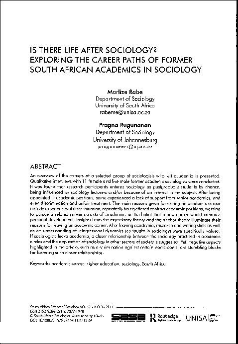 (PDF) Is There Life after Sociology? Exploring the Career Paths of ...