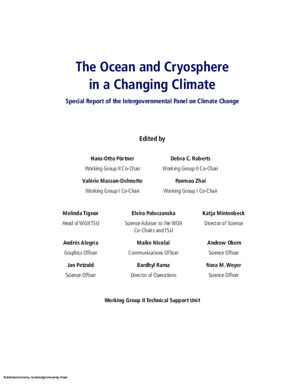 (PDF) The Ocean and Cryosphere in a Changing Climate