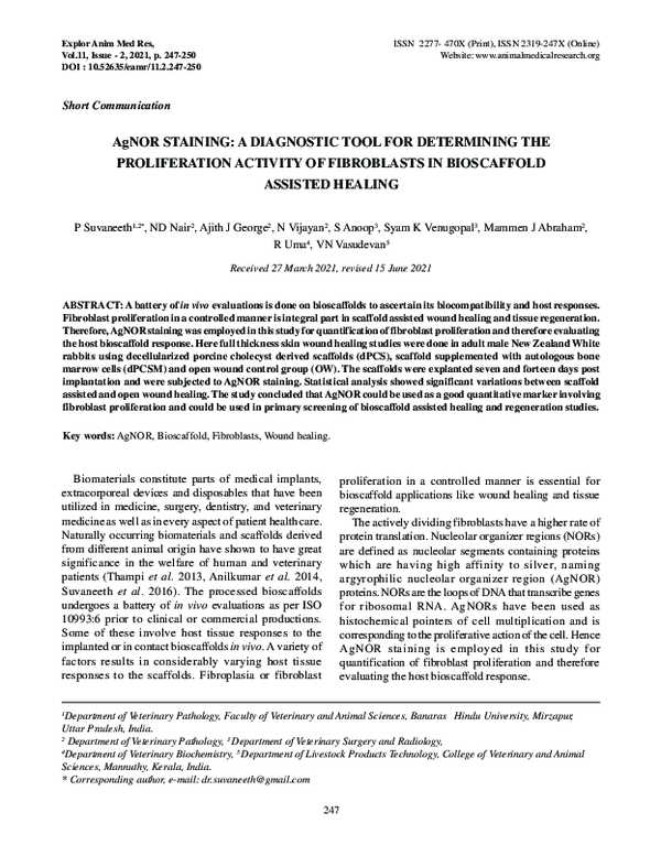 (PDF) AgNOR staining: a diagnostic tool for determining the ...