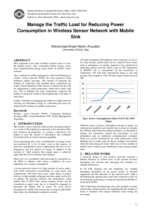 (PDF) Manage the Traffic Load for Reducing Power Consumption in Wireless Sensor Network with ...