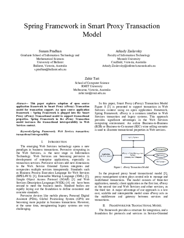 (PDF) Spring Framework in Smart Proxy Transaction Model