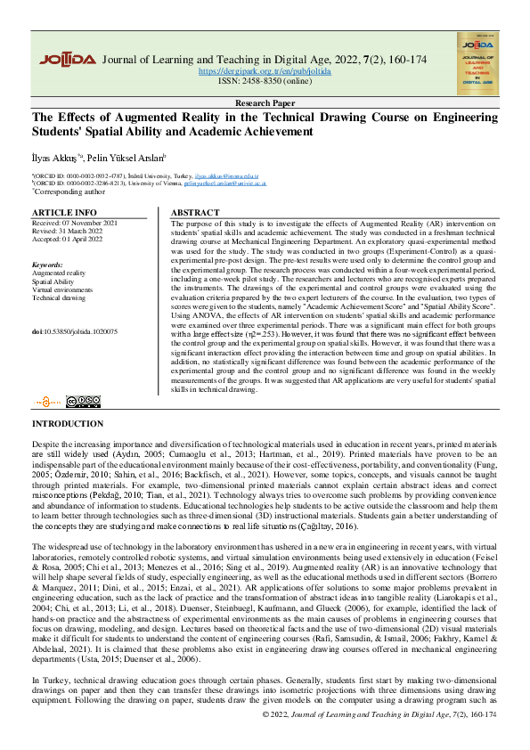 (PDF) The Effects of Augmented Reality in the Technical Drawing Course on Engineering Students ...