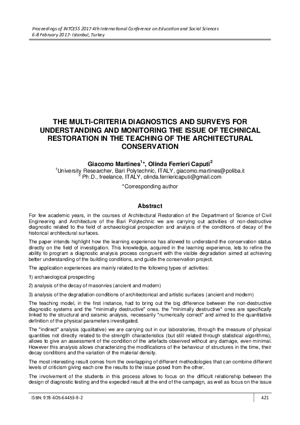 (PDF) The Multi-Criteria Diagnostics and Surveys for Understanding and Monitoring the Issue of ...