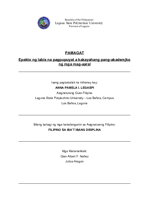 (DOC) FILDIS Format Pananaliksik Chapter