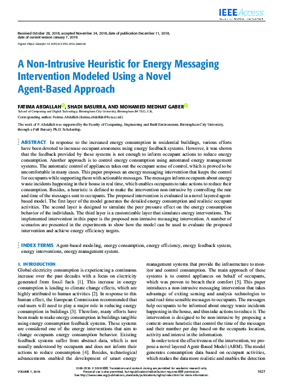 (PDF) A Non-Intrusive Heuristic for Energy Messaging Intervention ...