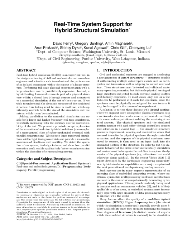 (PDF) Real-time system support for hybrid structural simulation