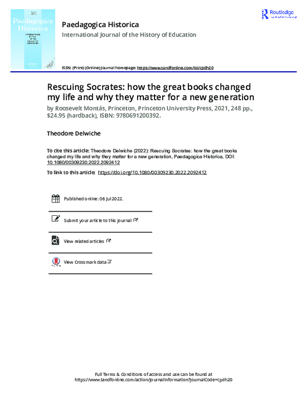 (PDF) Rescuing Socrates how the great books changed my life and why ...