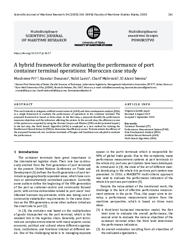 (PDF) A hybrid framework for evaluating the performance of port container terminal operations