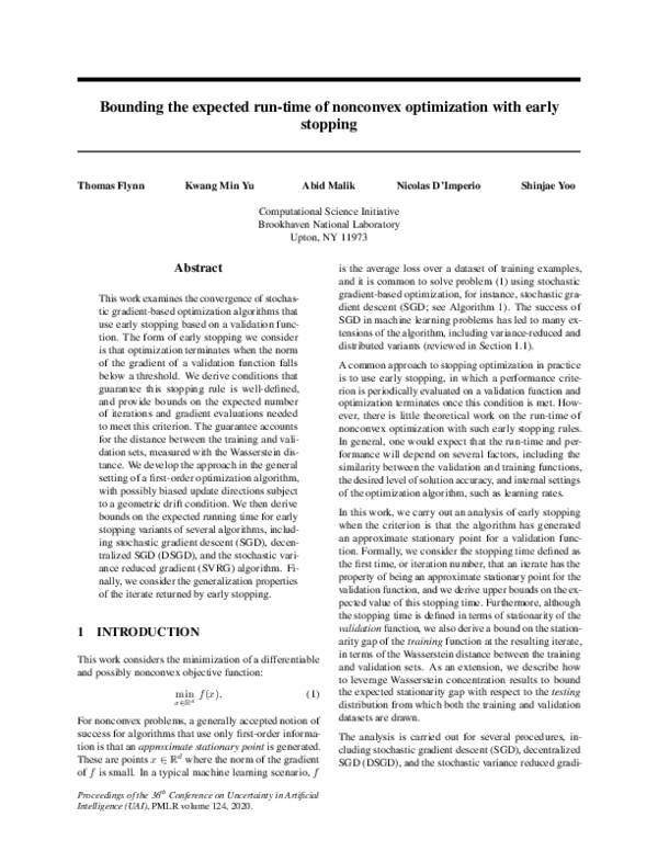 Pdf Bounding The Expected Run Time Of Nonconvex Optimization With