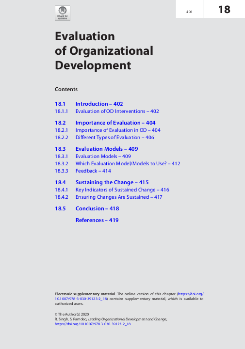 (PDF) Evaluation of Organizational Development