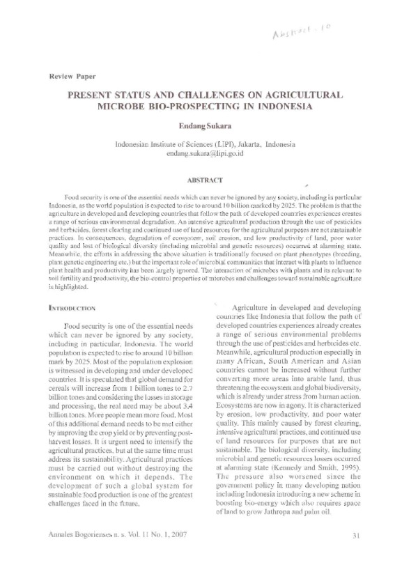 (PDF) Present Status and Challenges on Agricultural Microbe Bio ...