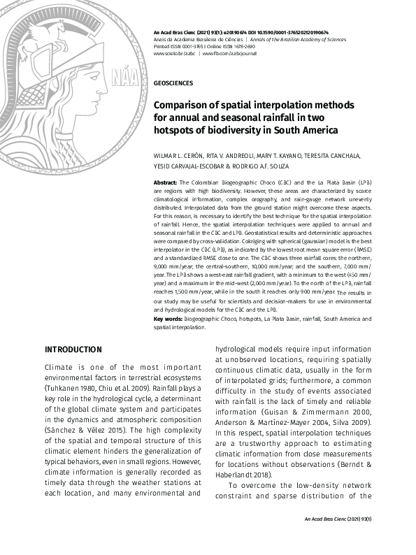 Pdf Comparison Of Spatial Interpolation Methods For Annual And