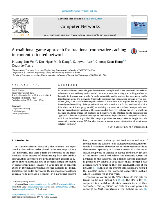 (PDF) A coalitional game approach for fractional cooperative caching in content-oriented networks