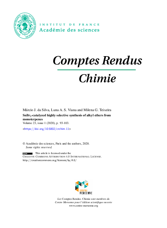 (PDF) SnBr2-catalyzed highly selective synthesis of alkyl ethers from ...