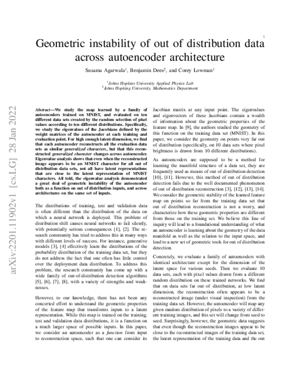 (PDF) Geometric instability of out of distribution data across autoencoder architecture