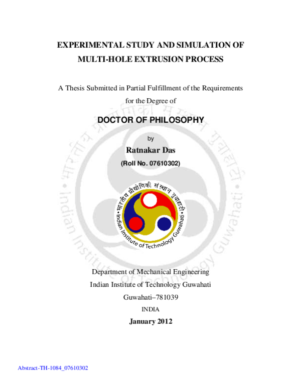 (PDF) Experimental Study and Simulation of Multi-hole Extrusion Process