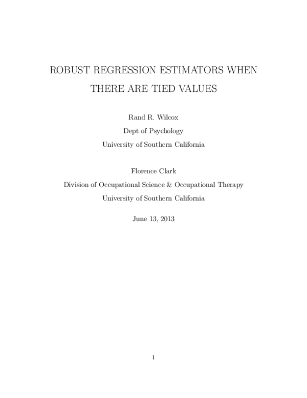 (PDF) Robust Regression Estimators When There are Tied Values