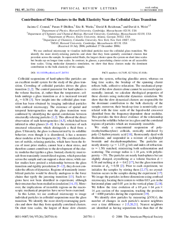 Contribution of Slow Clusters to the Bulk Elasticity Near the Colloidal ...