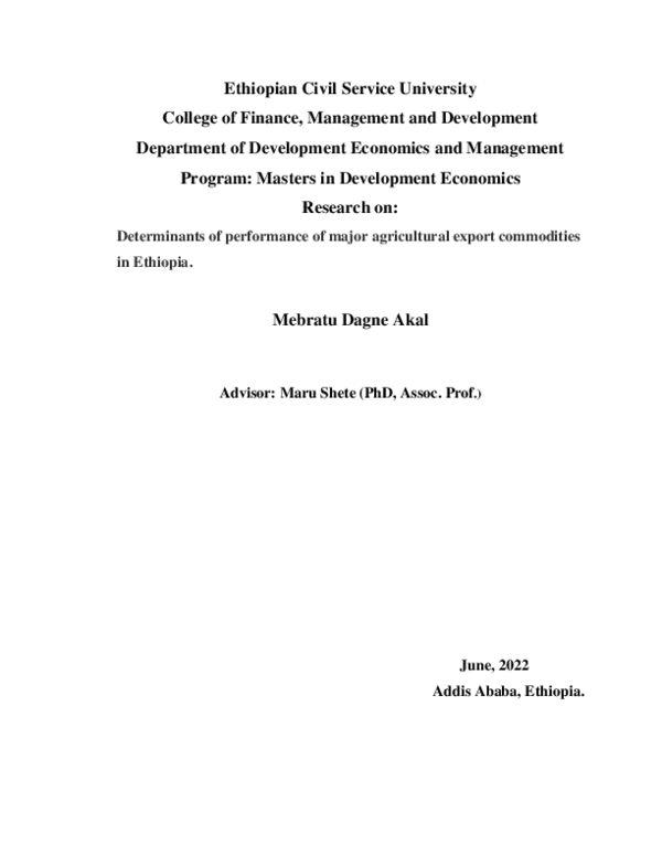 (PDF) Mebratu Dagne Akal