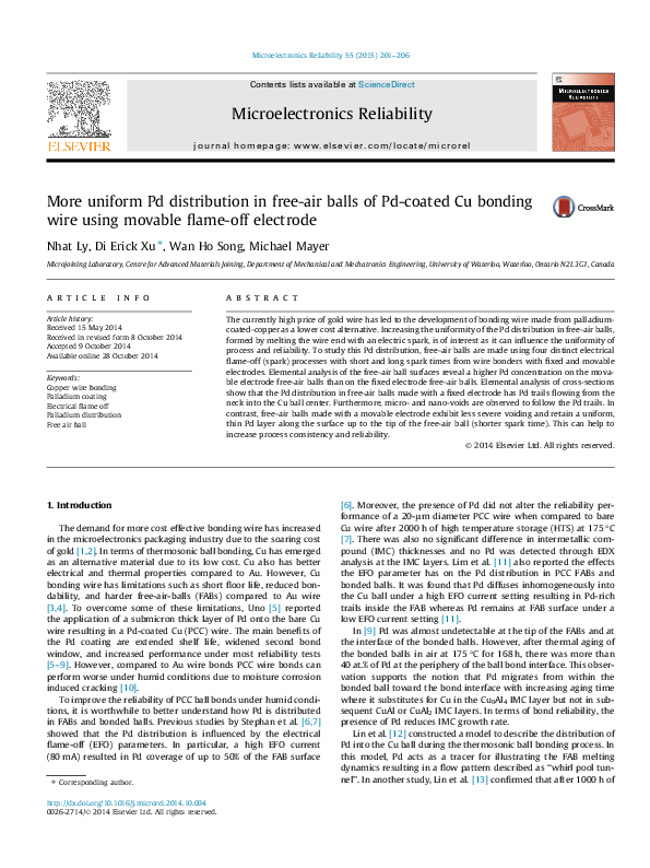 (PDF) More uniform Pd distribution in free-air balls of Pd-coated Cu ...