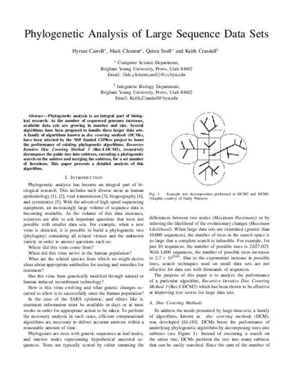 Pdf Phylogenetic Analysis Of Large Sequence Data Sets