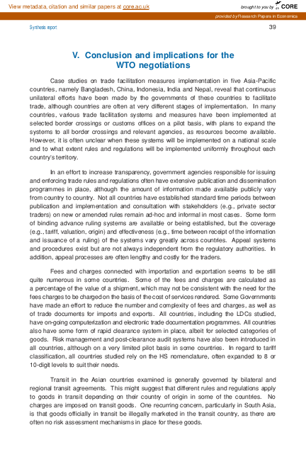 (PDF) An exploration of the need for and cost of selected trade ...