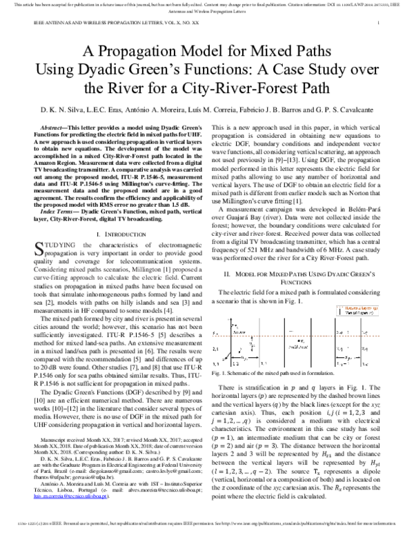 (PDF) A Propagation Model for Mixed Paths Using Dyadic Green's ...