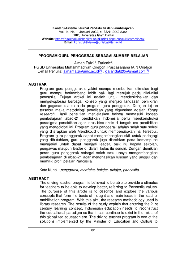 (PDF) Program Guru Penggerak Sebagai Sumber Belajar
