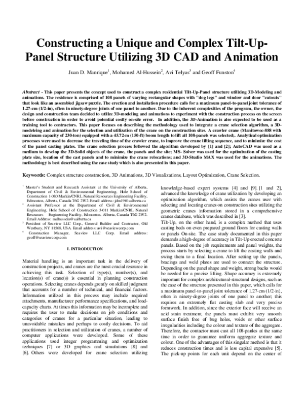 (PDF) Constructing a Unique and Complex Tilt-Up-Panel Structure Utilizing 3D CAD and Animation ...
