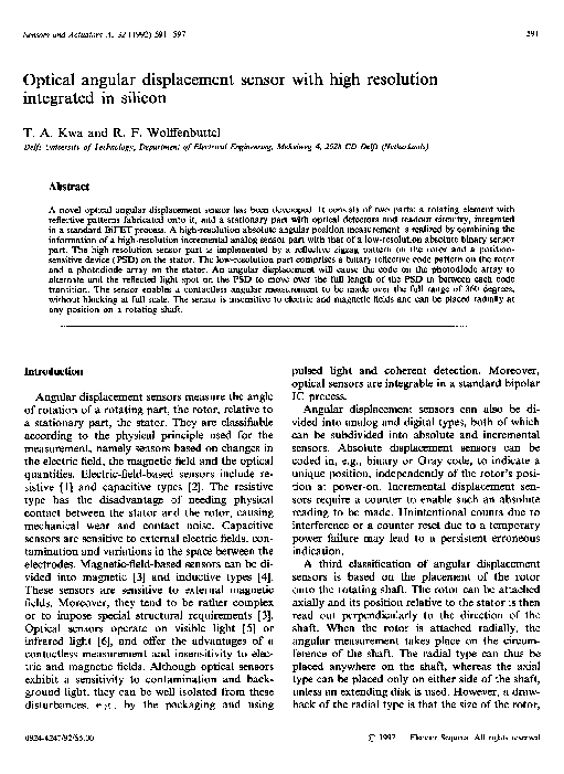 (PDF) Optical angular displacement sensor with high resolution ...