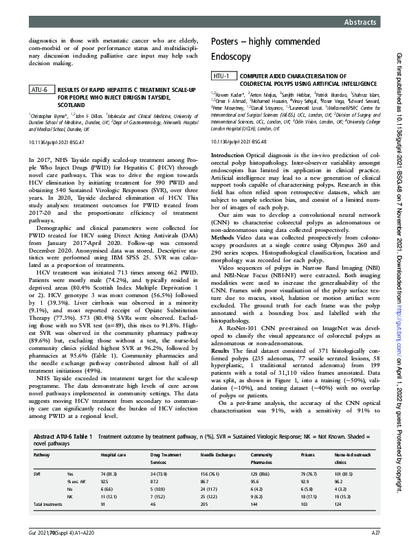 (PDF) HTU-1 Computer aided characterisation of colorectal polyps using ...