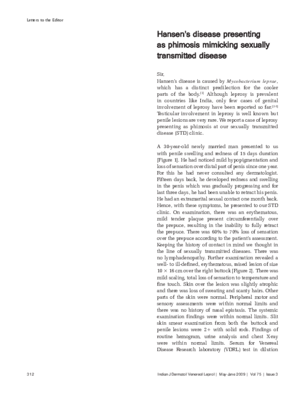 (PDF) Hansen′s diseasepresenting as phimosis mimicking sexually ...