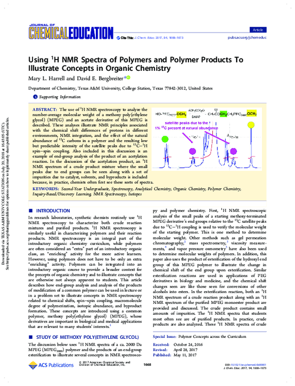 (PDF) Using 1H NMR Spectra of Polymers and Polymer Products To ...
