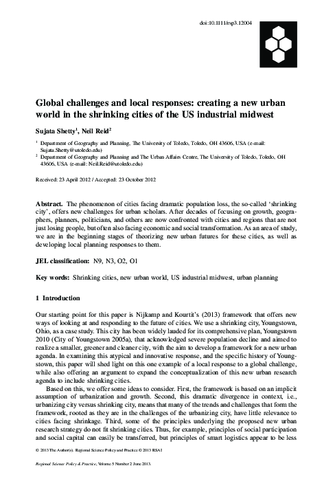 (PDF) Global challenges and local responses: creating a new urban world ...