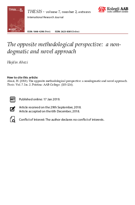 (PDF) The opposite methodological perspective: a nondogmatic and novel ...