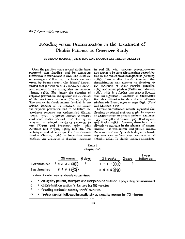 (PDF) Flooding versus Desensitization in the Treatment of Phobic ...