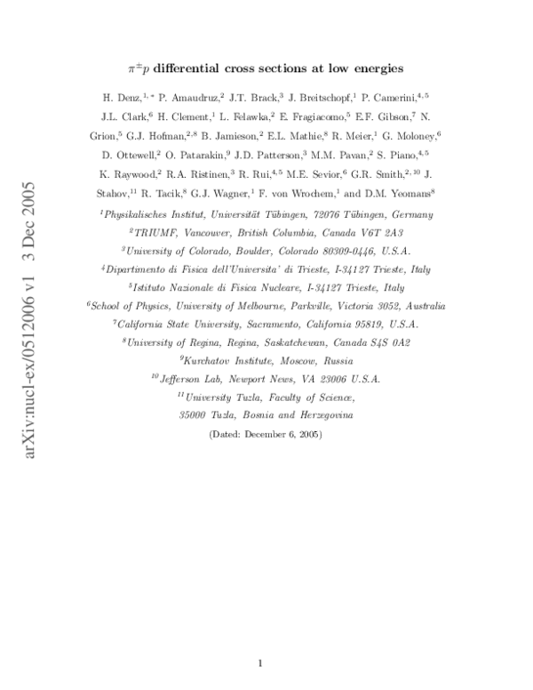 (PDF) Π±p Differential Cross Sections at Low Energies