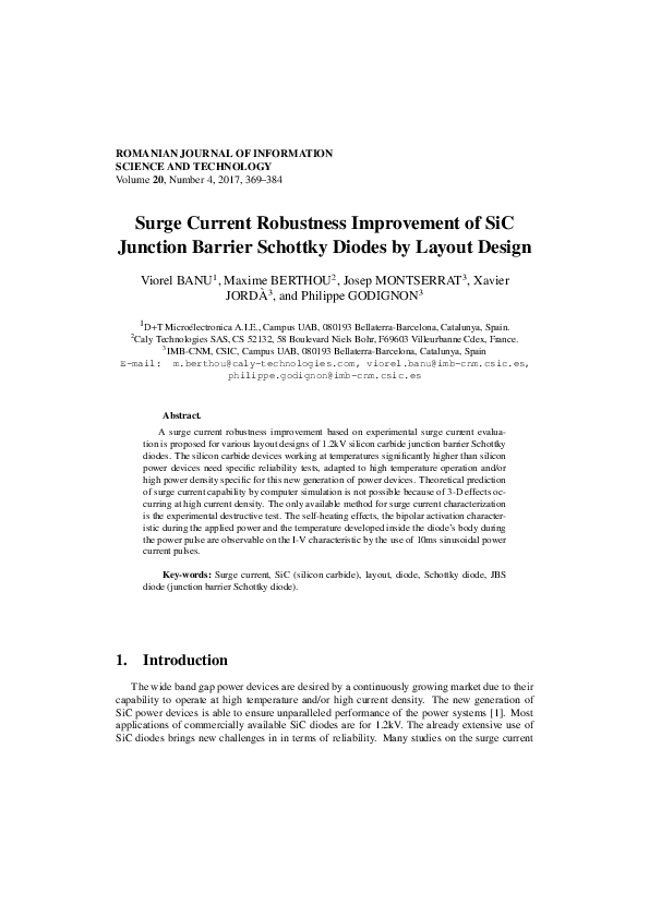 (PDF) Surge Current Robustness Improvement of SiC Junction Barrier ...