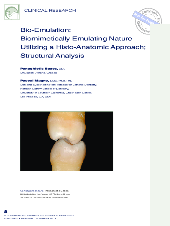 (PDF) Bio-emulation: biomimetically emulating nature utilizing a histo ...