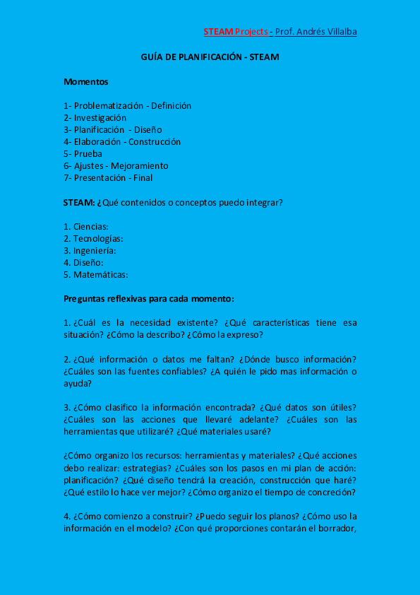 (PDF) Guia de planificacion STEAM