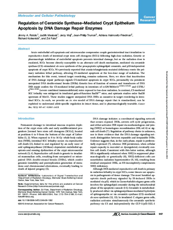 (PDF) Regulation of Ceramide Synthase–Mediated Crypt Epithelium ...