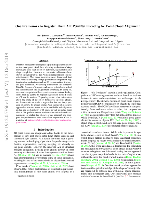 (PDF) One Framework to Register Them All: PointNet Encoding for Point ...