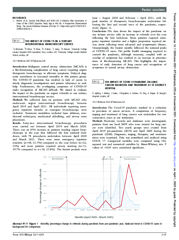 (PDF) P111 The impact of COVID-19 on a tertiary interventional bronchoscopy service
