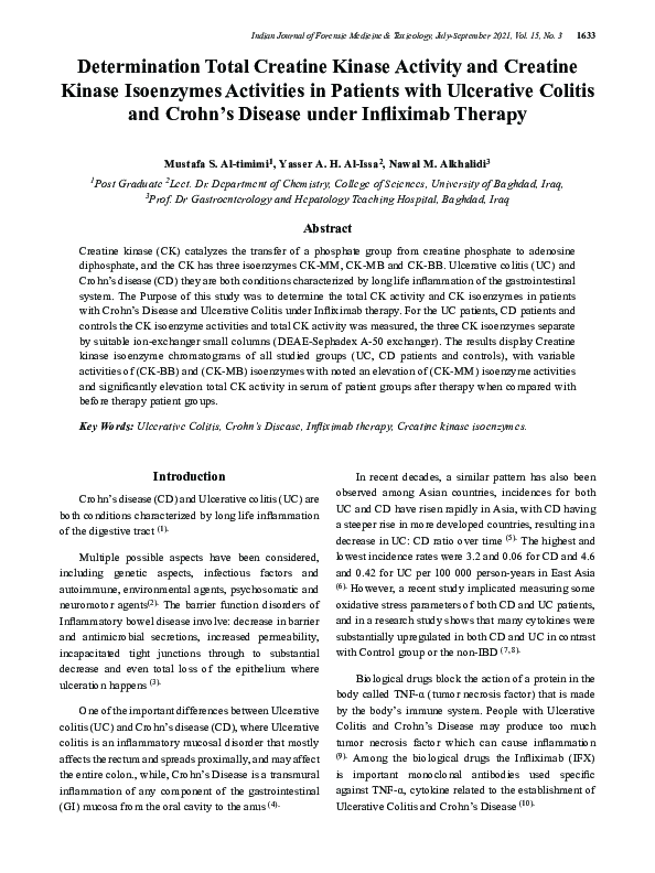 (PDF) Determination Total Creatine Kinase Activity and Creatine Kinase ...
